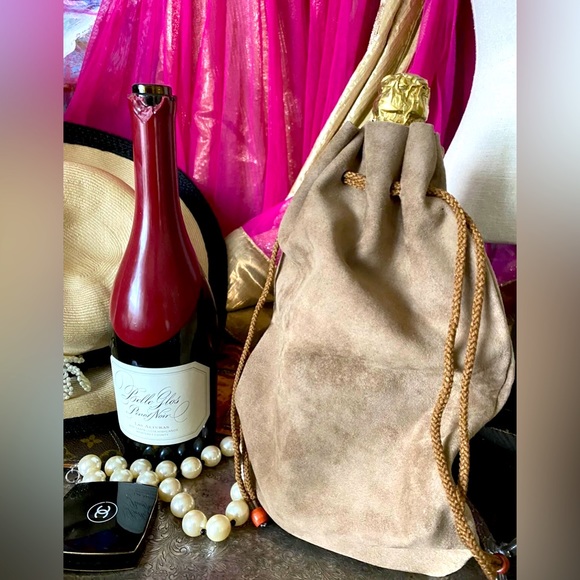 Gucci | Dining | Rare Vintage Gucci Brown Suede Bag Purse Designer ...